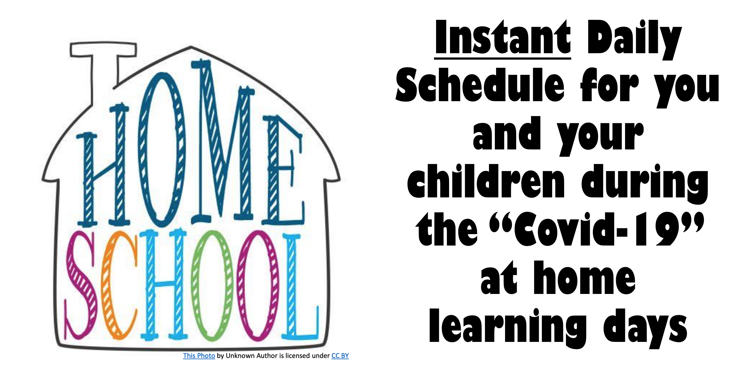 School Schedule For Kids at Home During Corona Virus or Covid 19